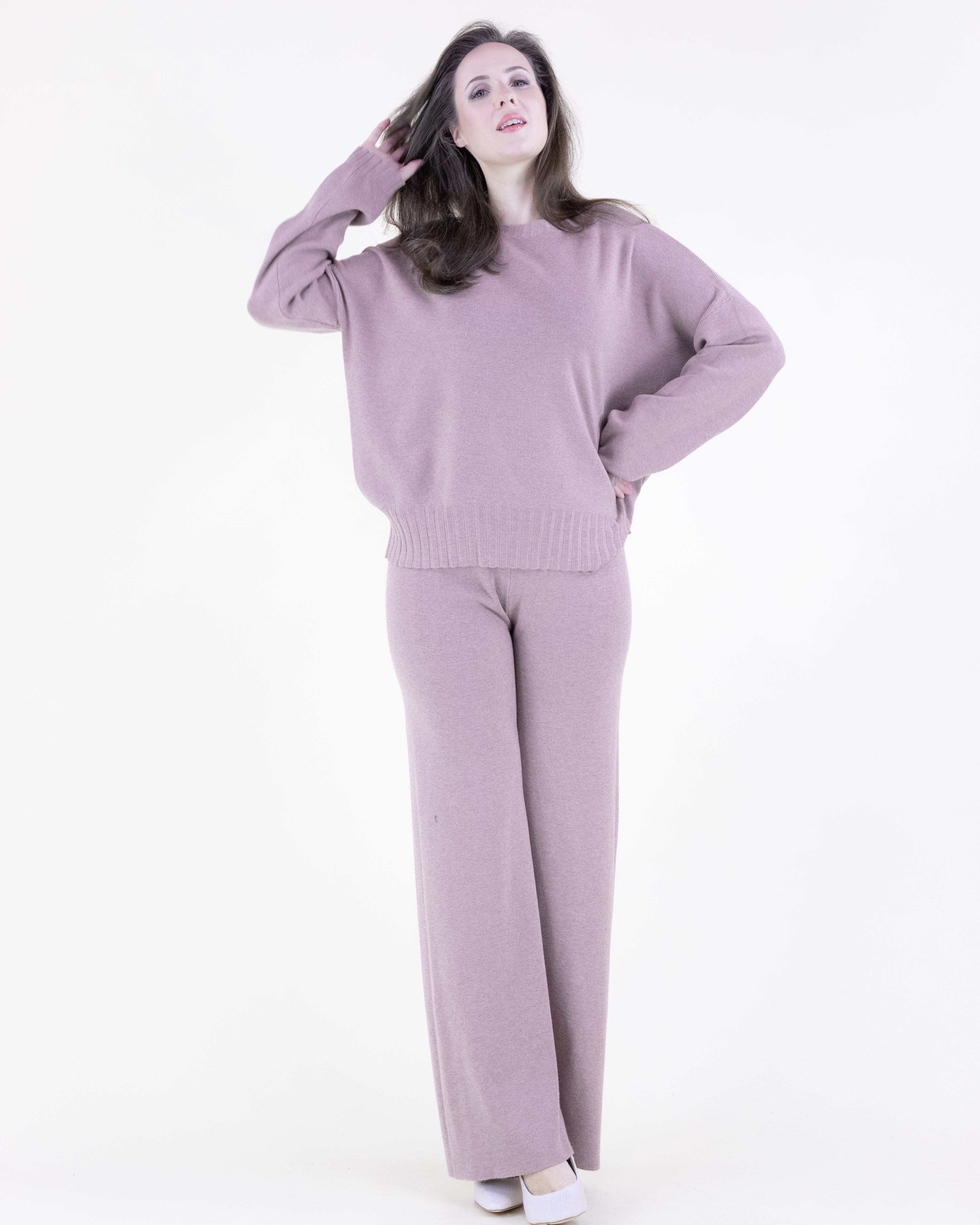 Neutral Comfy Crew Neck Pullover Sweater - MOCHA (S/M, L/XL) (Pack of 6 ...