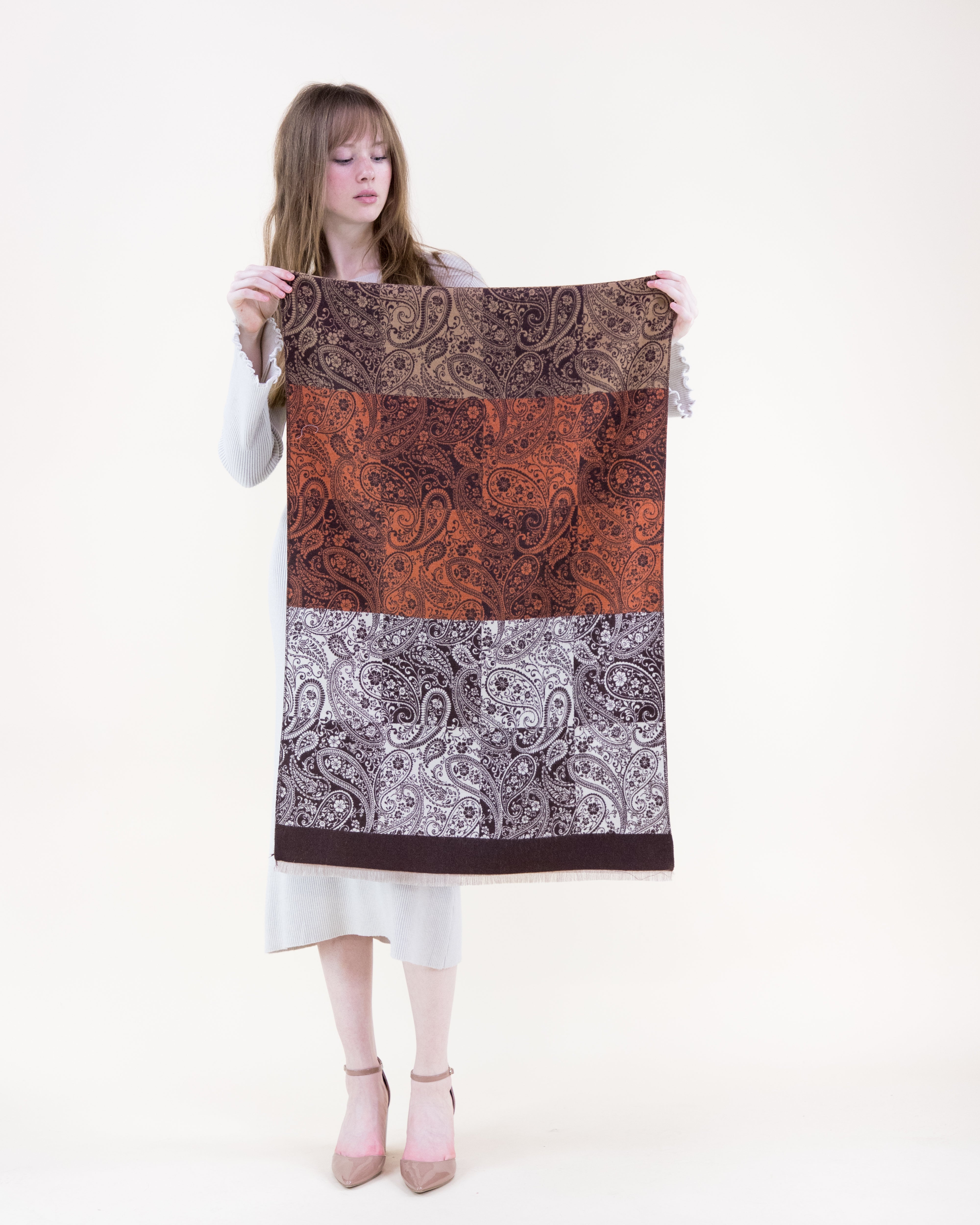 Paisley Grid Scarf - BROWN (Pack of 6) – ORIGINAL USA