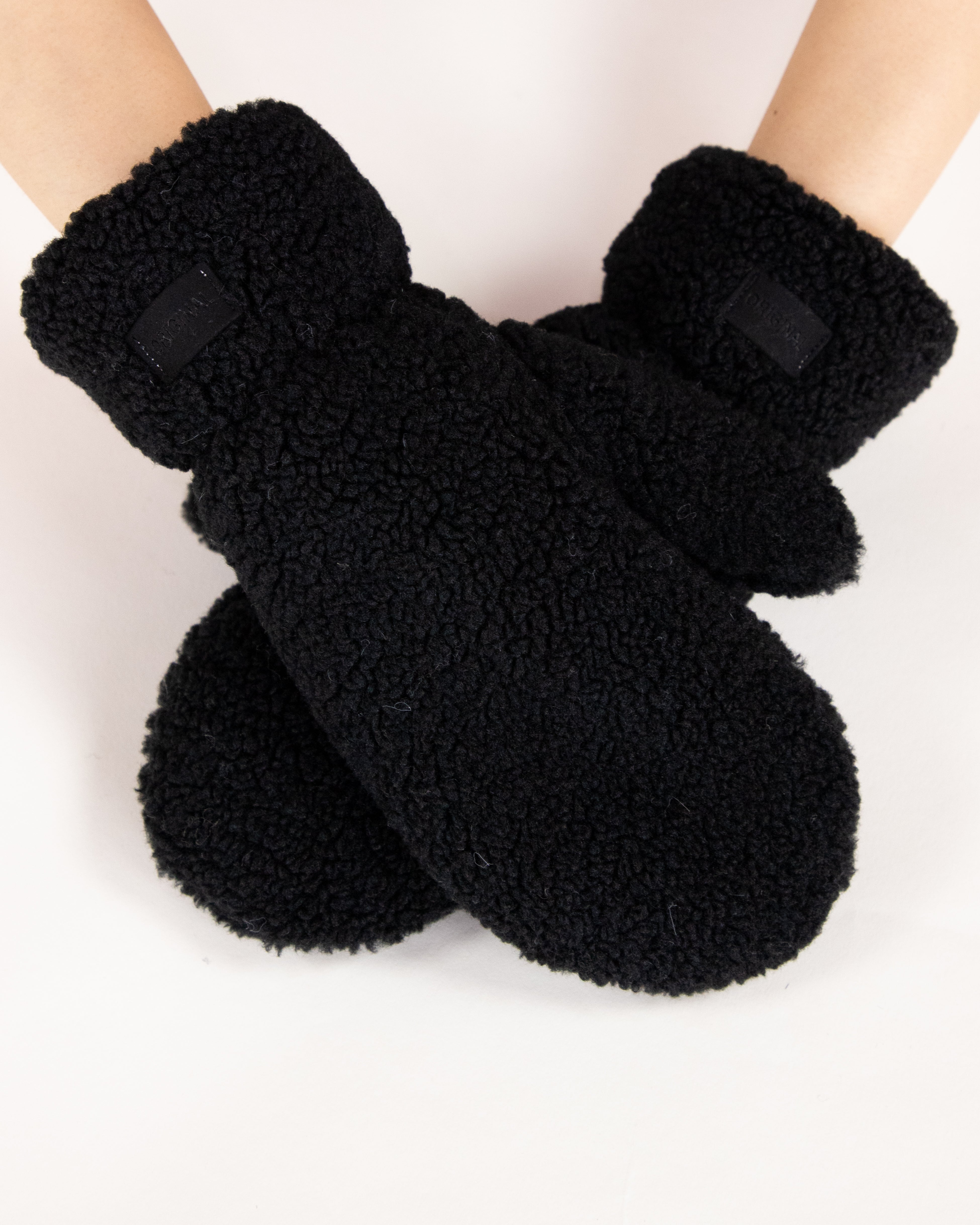 Solid Sherpa Mittens - BLACK (Pack of 6) – ORIGINAL USA