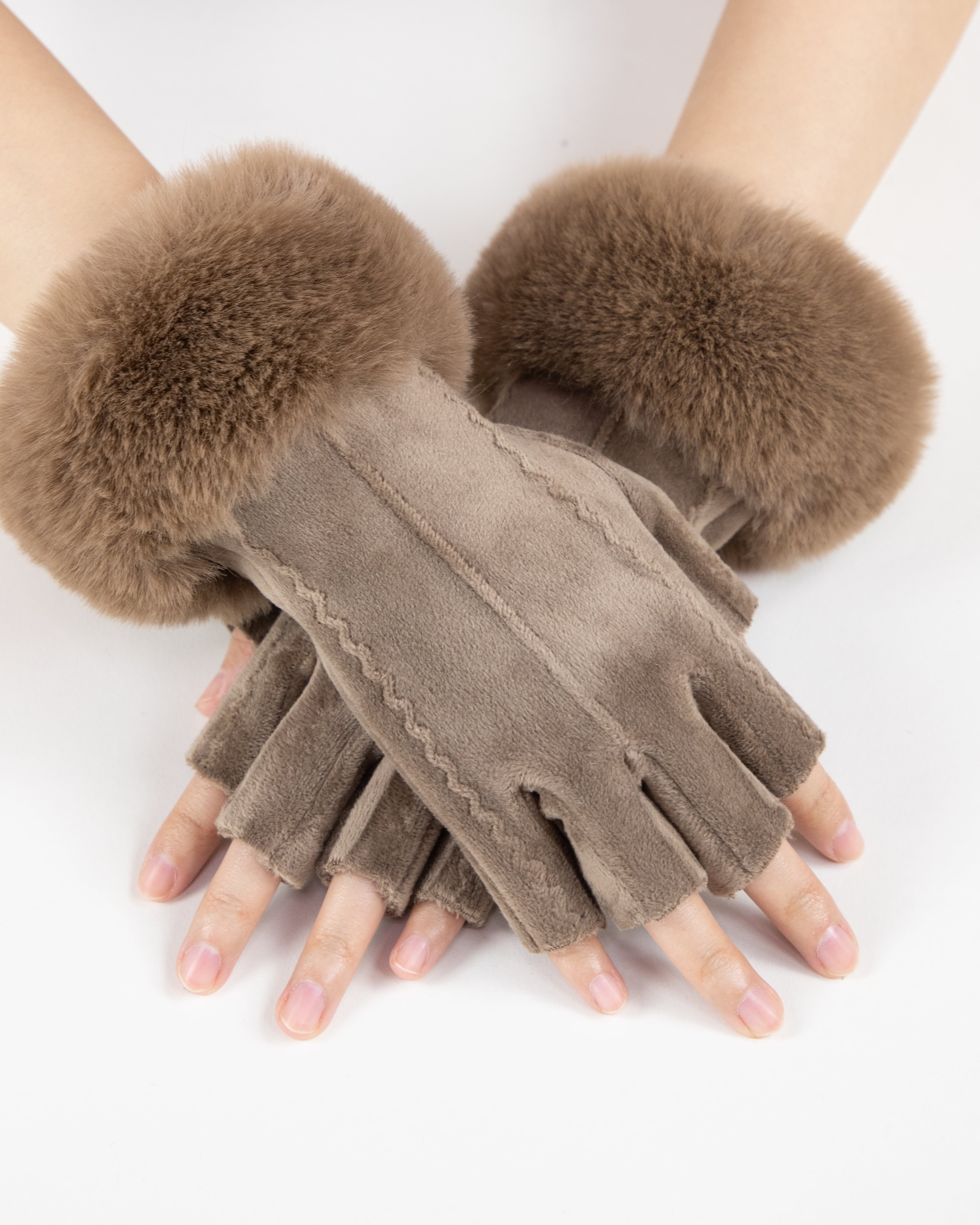 Soft and Fuzzy Fingerless Gloves (TS) - KHAKI (Pack of 6) – ORIGINAL USA