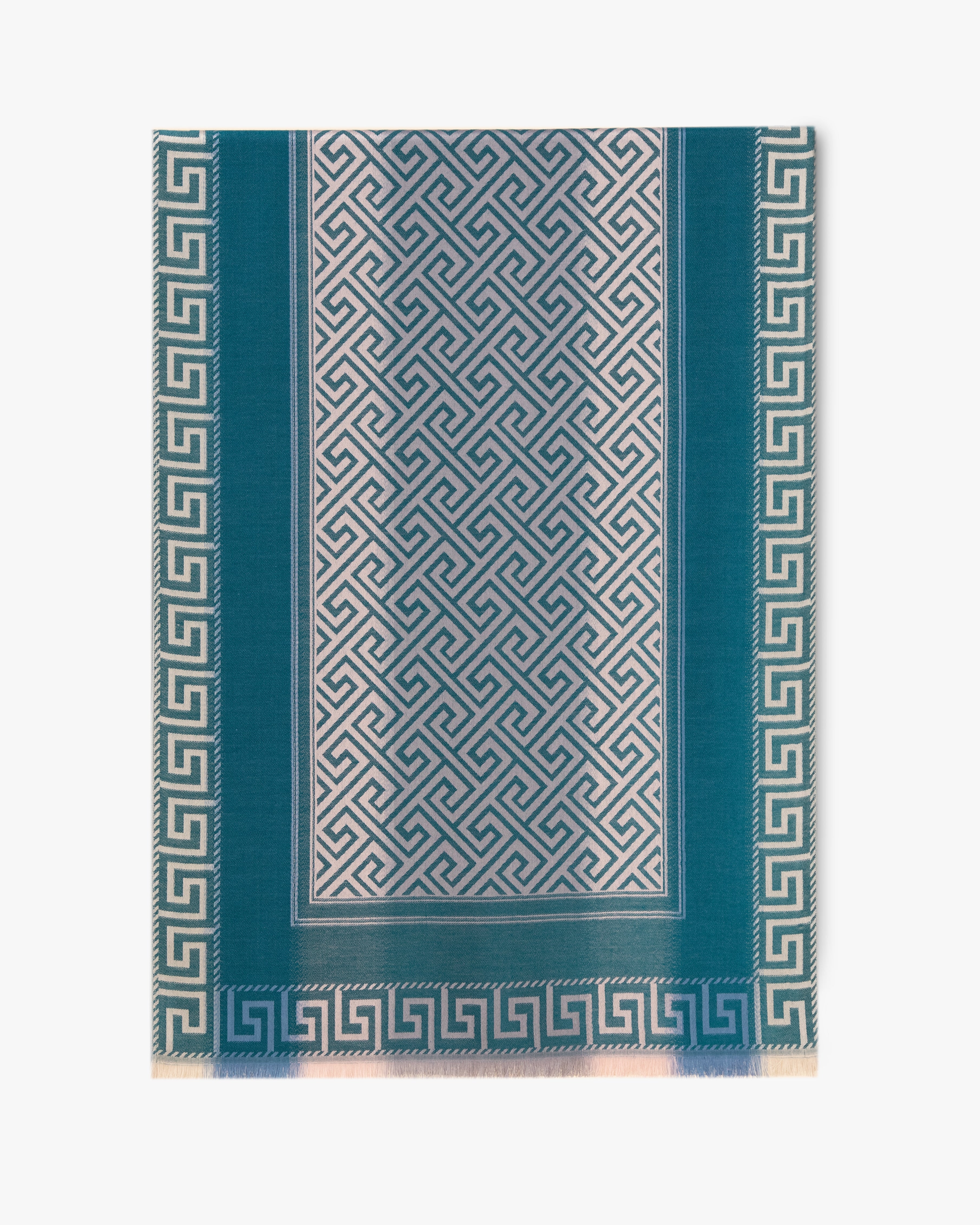 Greek Key Border Pashmina - TEAL (Pack of 12) – ORIGINAL USA
