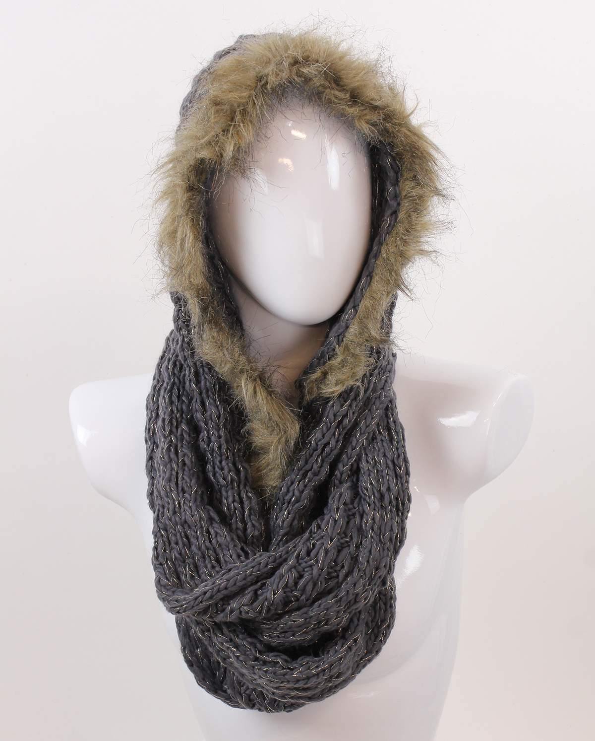 Fashion Faux Fur Infinity Scarf FN20102-GY (Pack of 6) – ORIGINAL USA