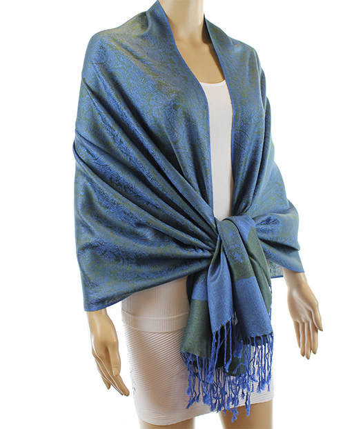 Pashmina Single Ply Paisley Pine/True Blue (Pack of 12) – ORIGINAL USA