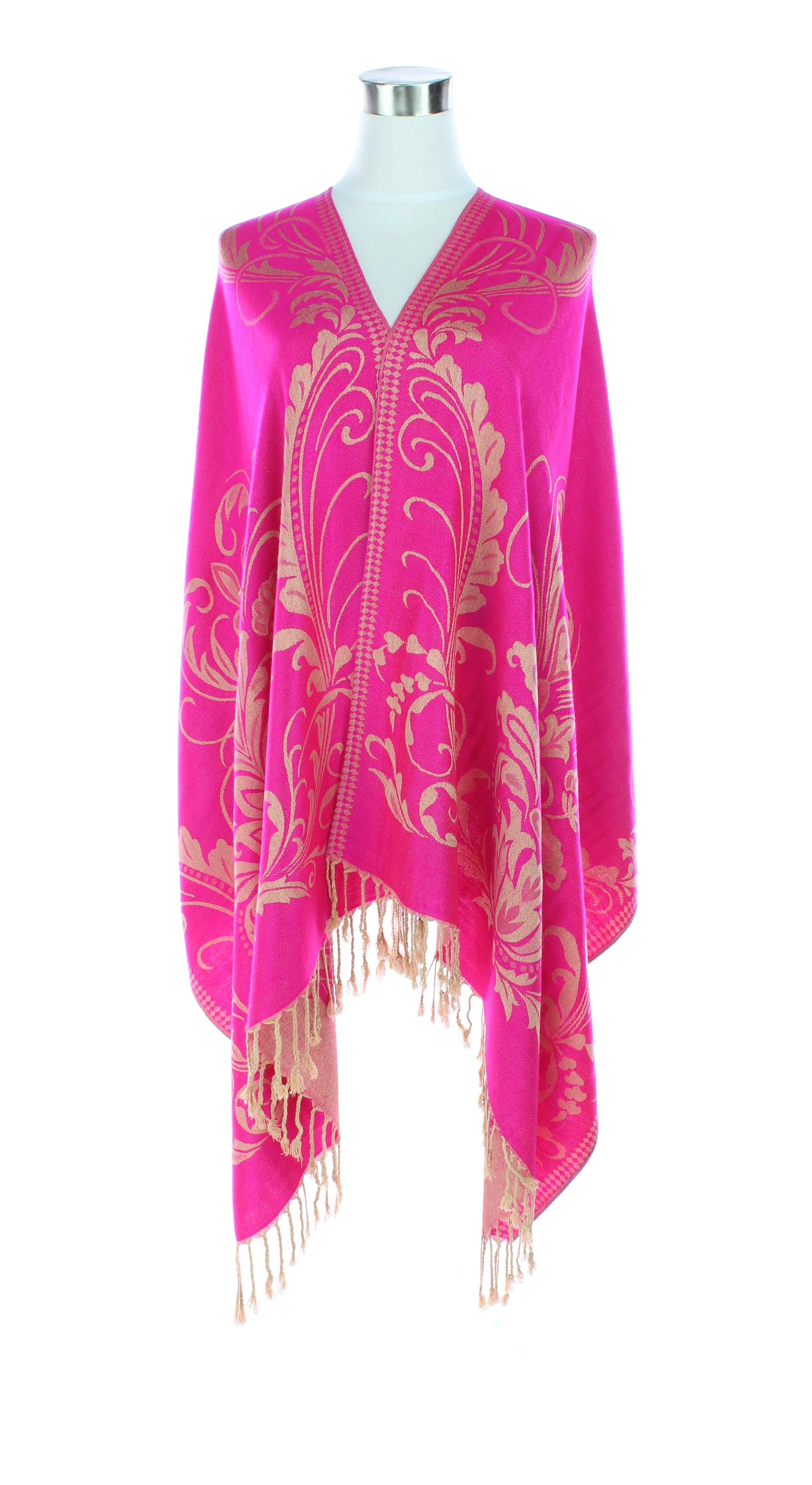 Hot Pink Pashmina Floral PA053032 (Pack of 12) – ORIGINAL USA