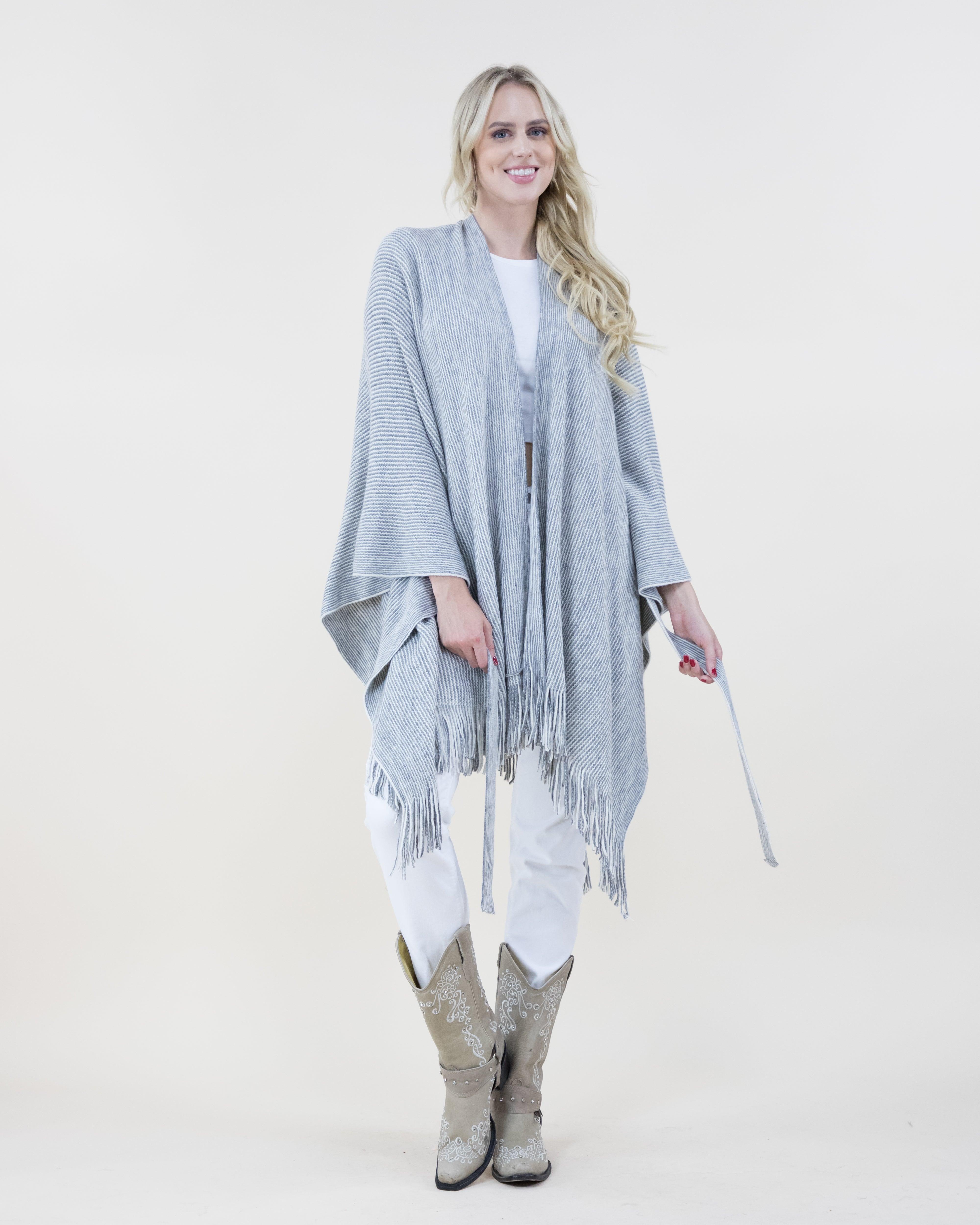 Elegant Ruana Wrap with Waist Tie (OS) (Packs of 6) – ORIGINAL USA