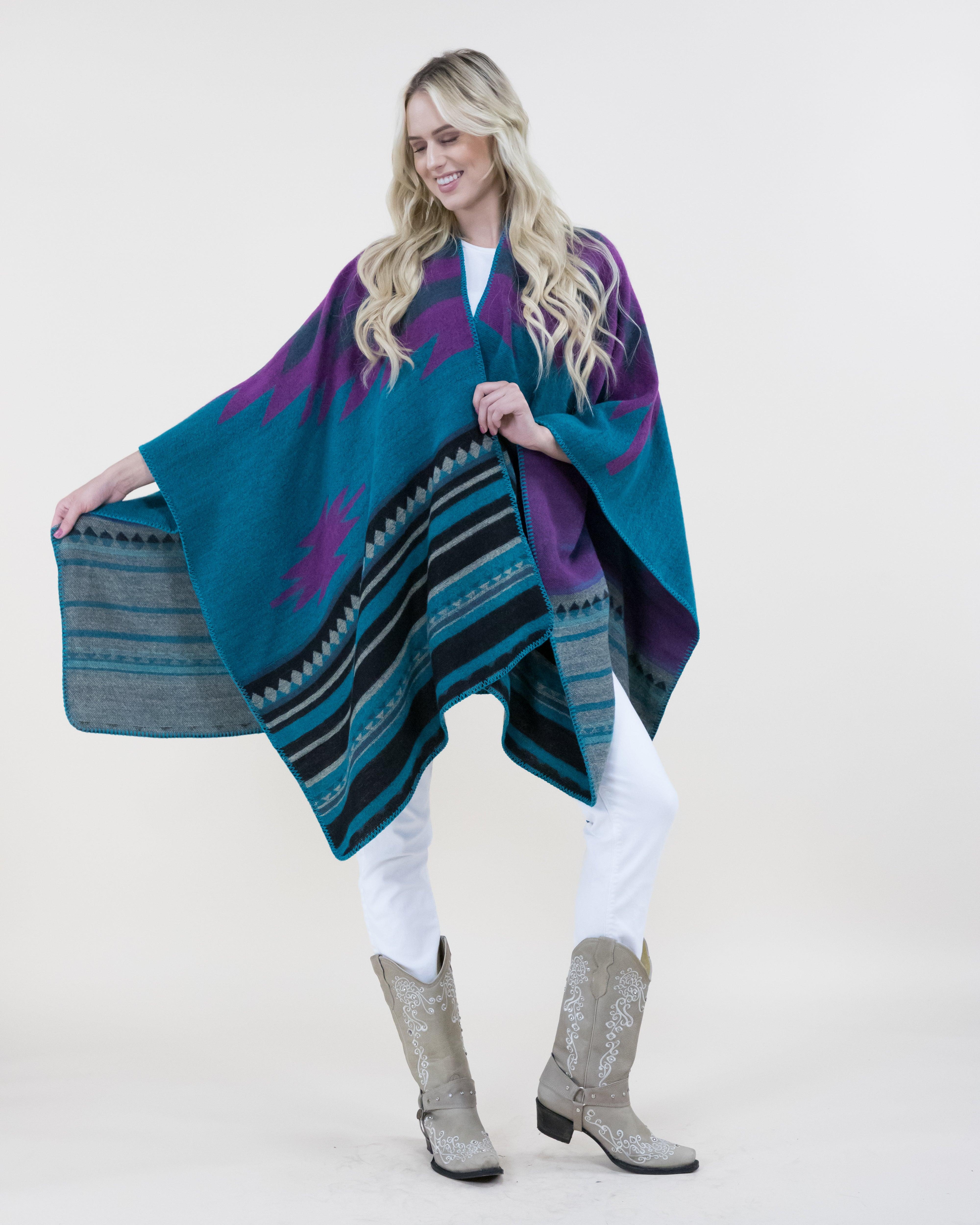 Native Double Sided Ruana Wrap (OS) (Packs of 6) – ORIGINAL USA
