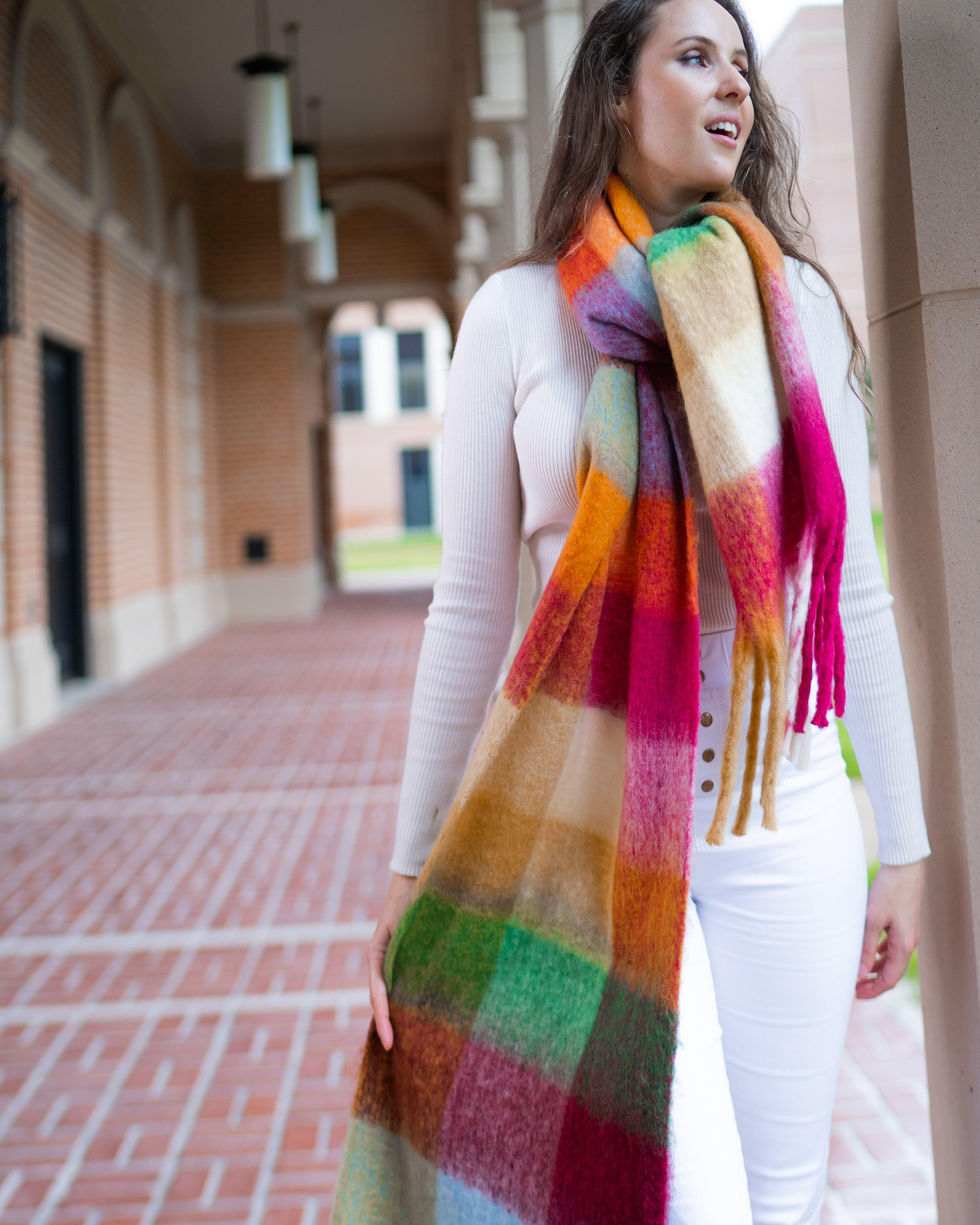 Fuzzy Multi Color Plaid Scarf - RED GREEN (Pack of 6) – ORIGINAL USA