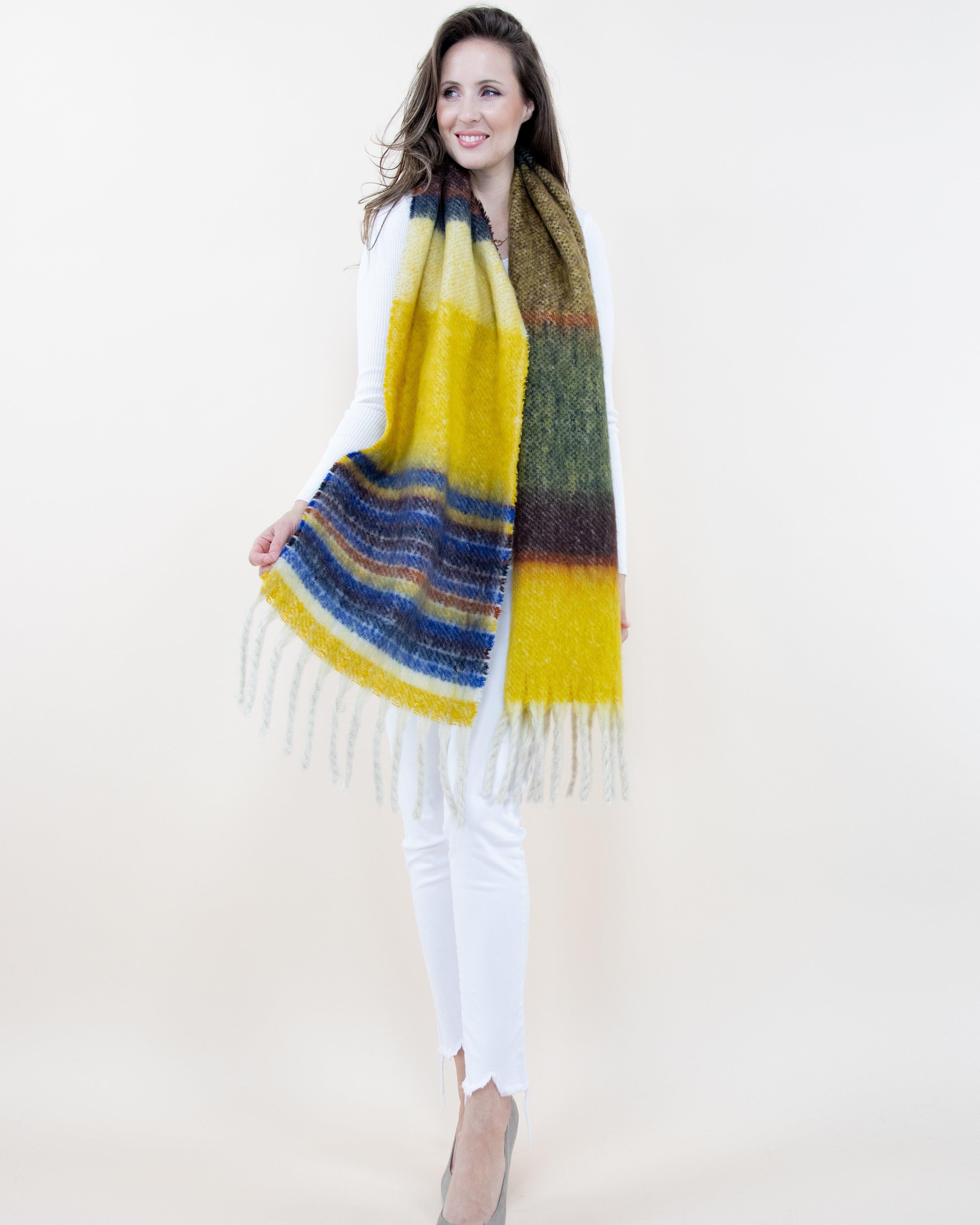 Asymmetric Stripe Scarf - YELLOW (Pack of 6) – ORIGINAL USA