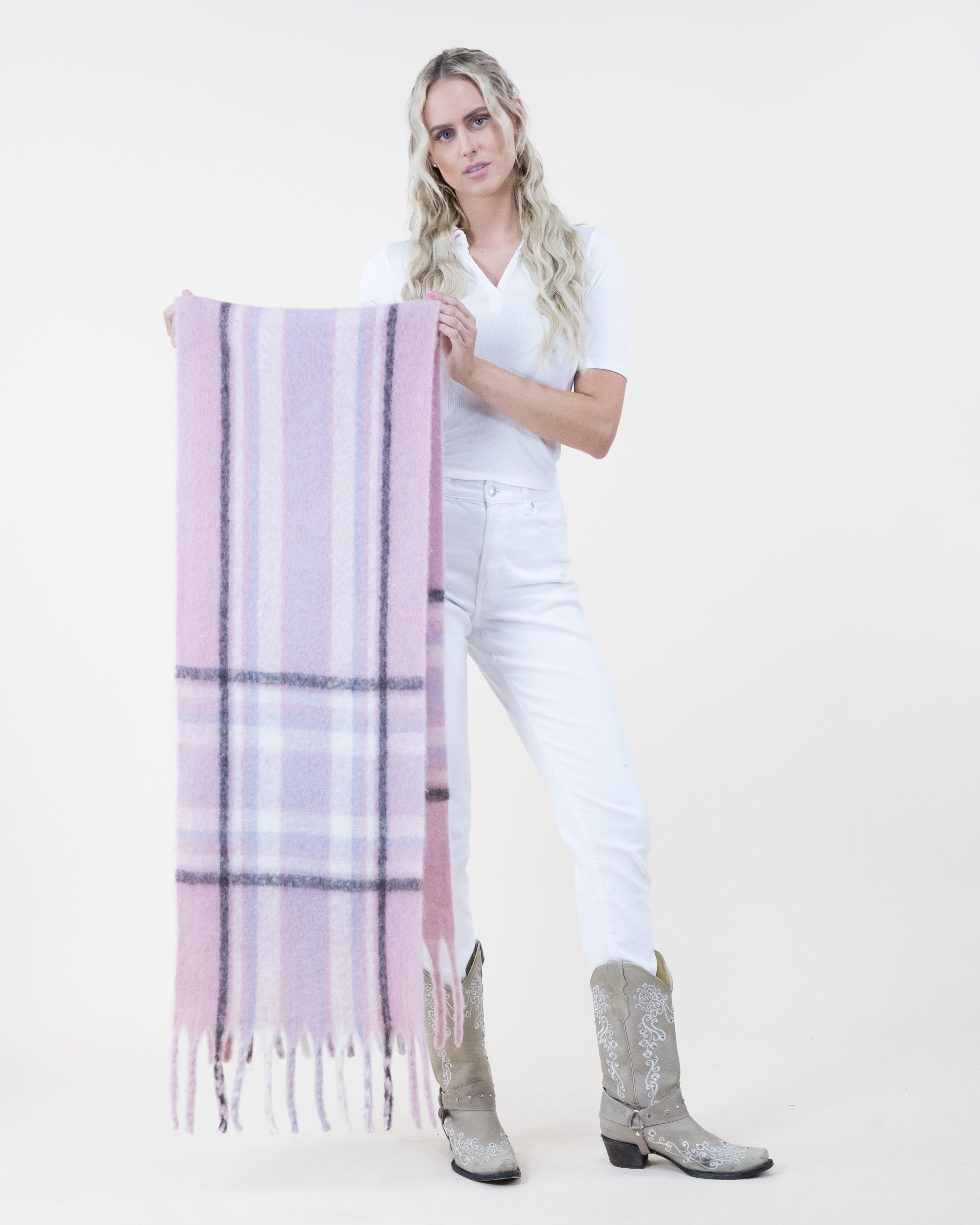 Boho Madras Plaid Scarf - DUSTY ROSE (Pack of 6) – ORIGINAL USA