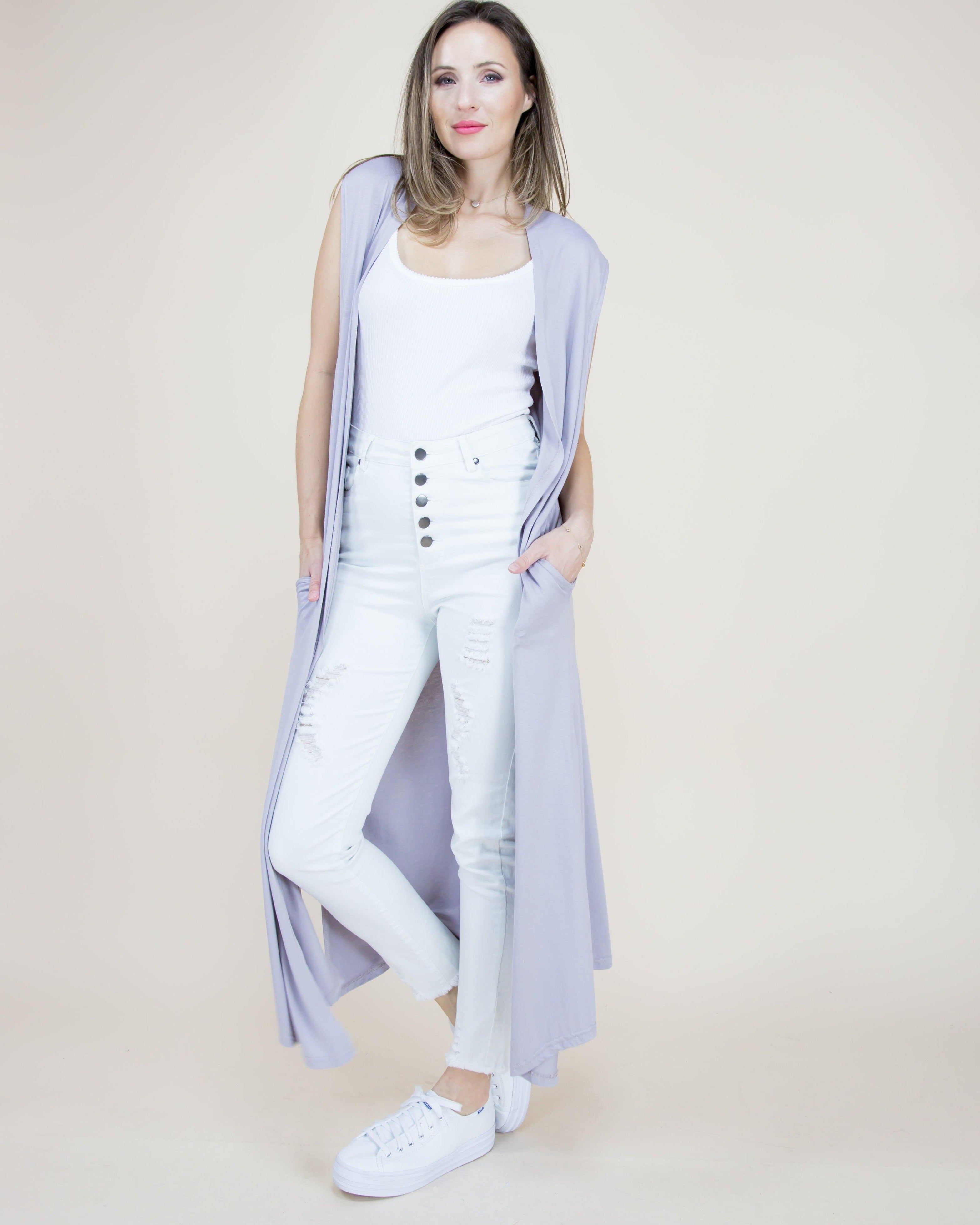 Sleeveless Flowy Long Vest (OS) (Pack of 6) – ORIGINAL USA