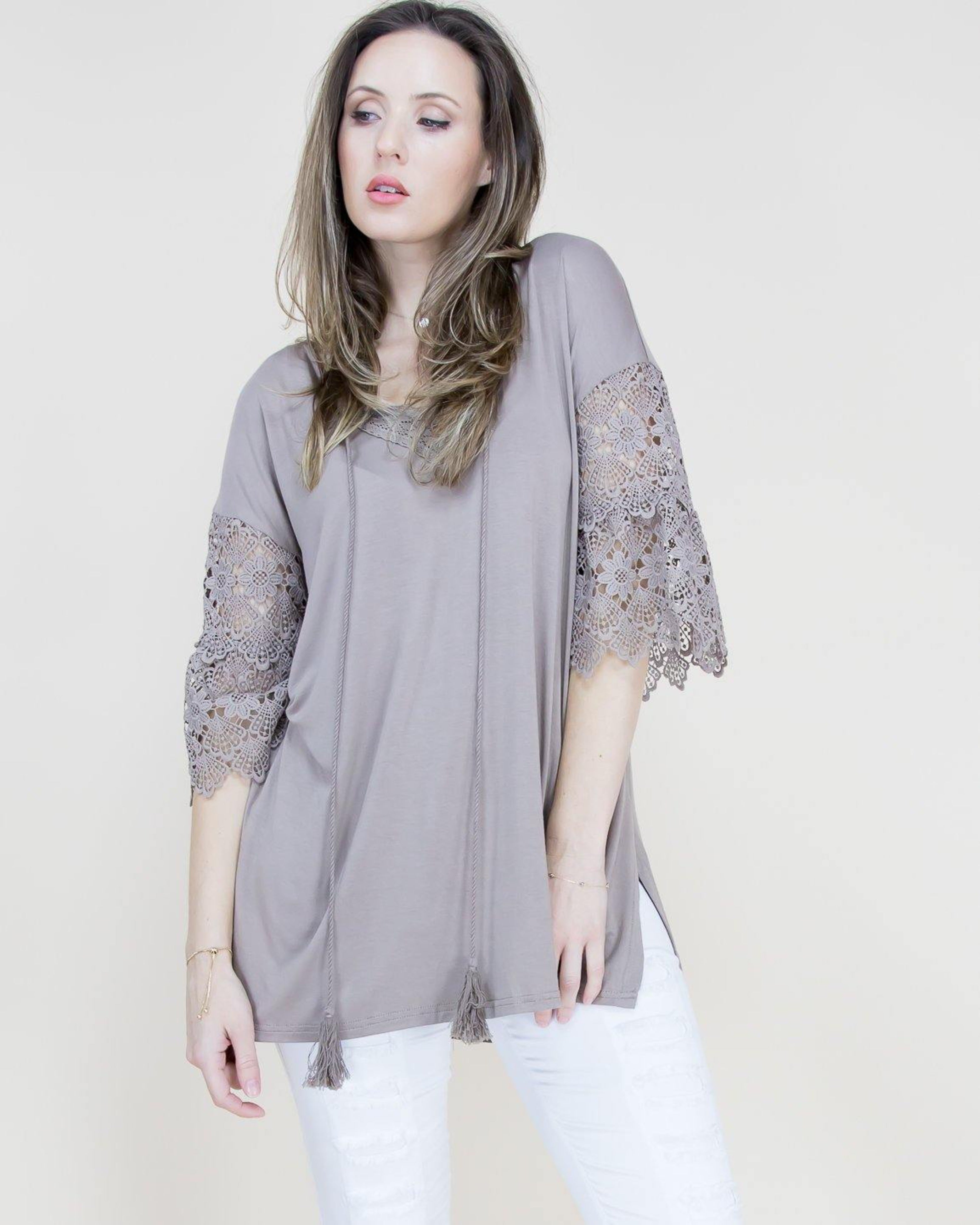 3/4 Lace Bell Sleeve Tunic Top (S/M, L/XL) (Pack of 6) – ORIGINAL USA