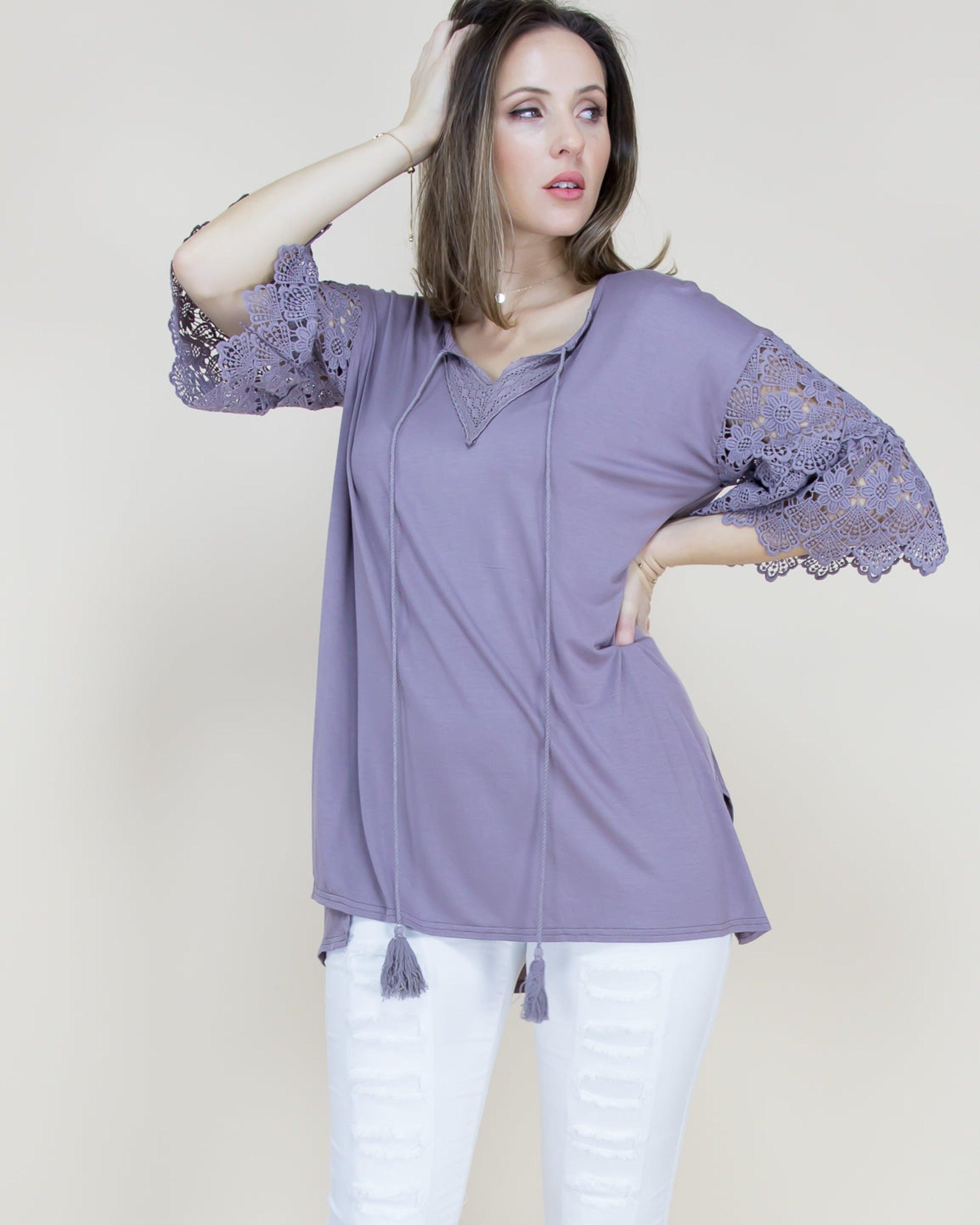 3/4 Lace Bell Sleeve Tunic Top (S/M, L/XL) (Pack of 6) – ORIGINAL USA