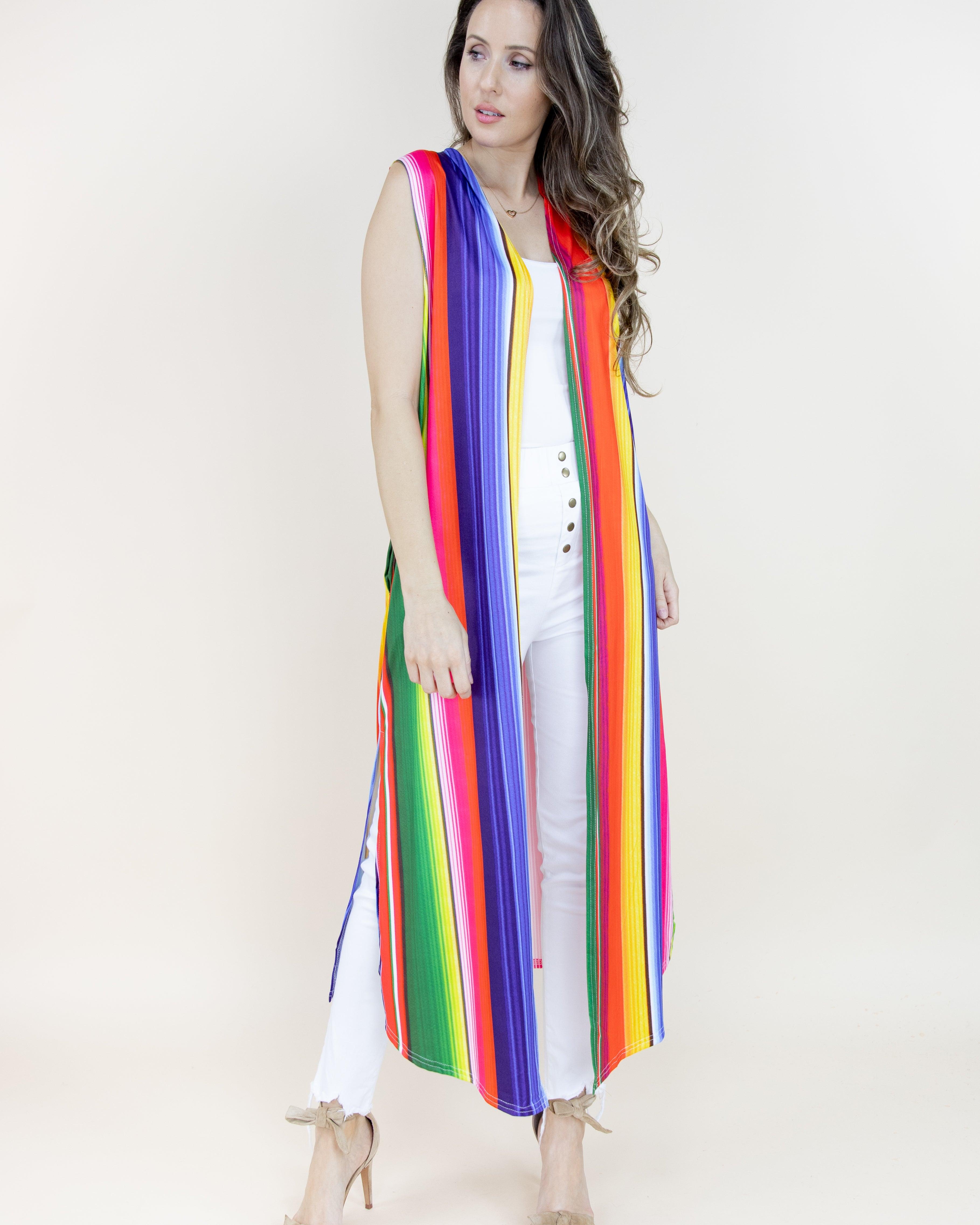 Serape Printed Long Vest - MULTICOLOR (OS) (Packs of 6) – ORIGINAL USA