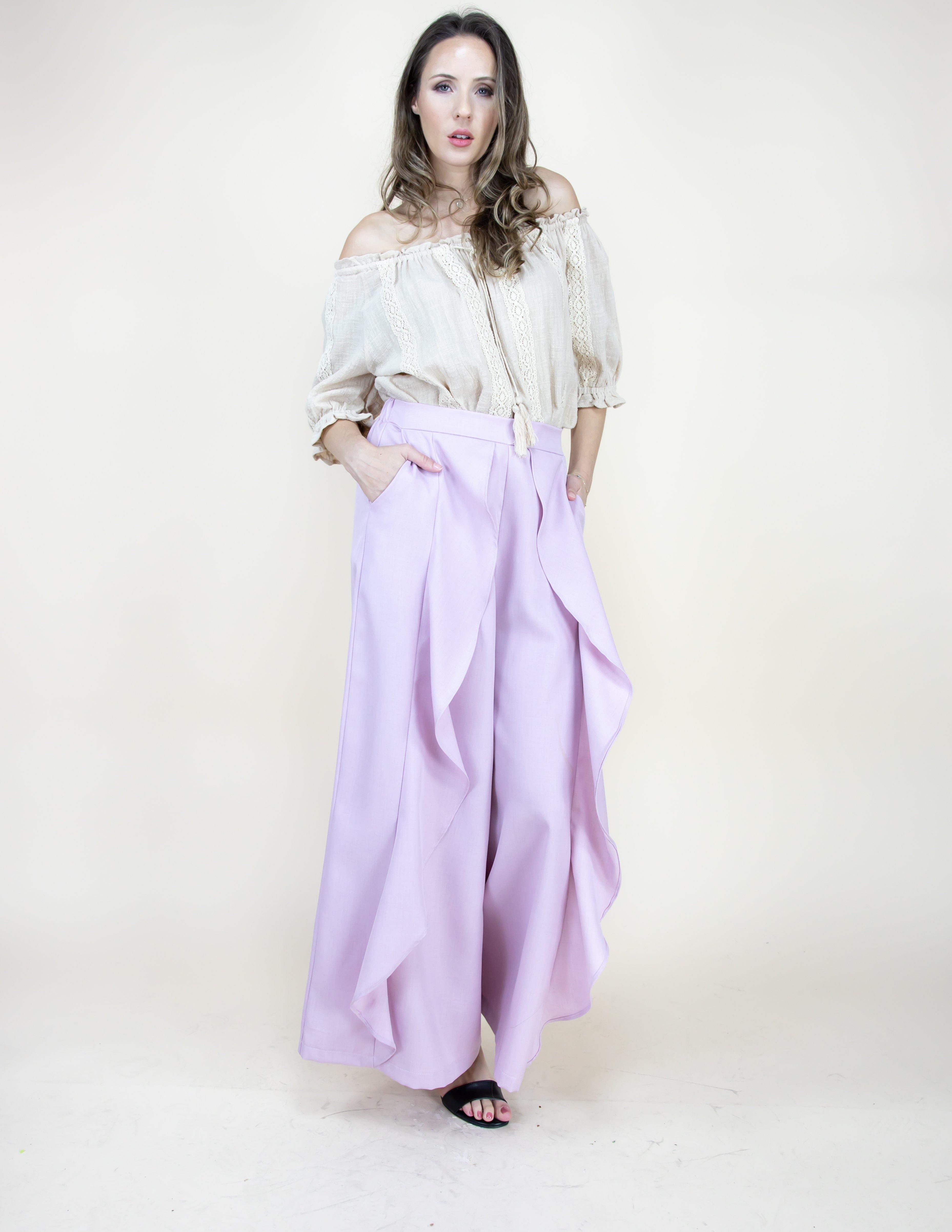 High Waisted Ruffle Pants - LAVENDER (S/M, L/XL) (Pack of 6) – ORIGINAL USA
