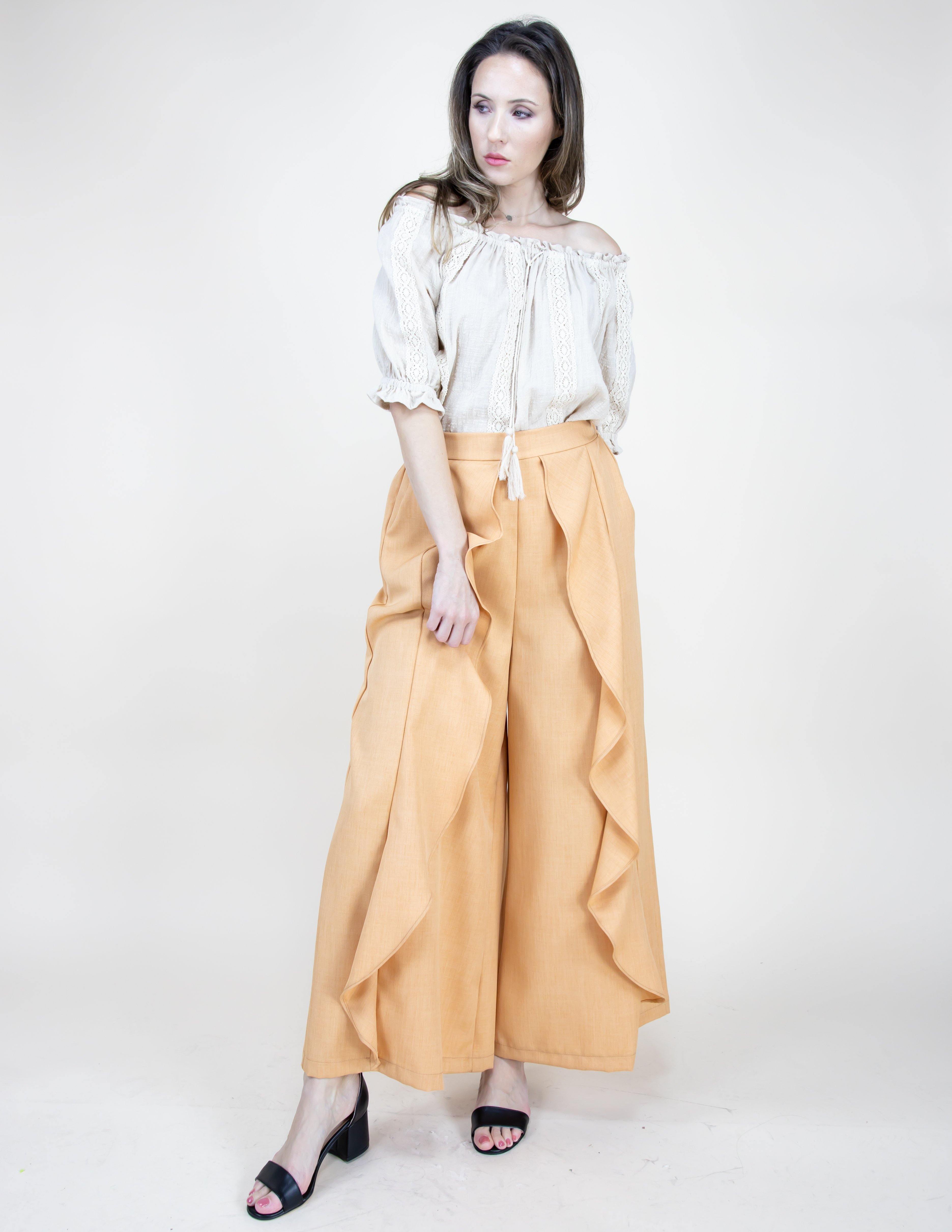 High Waisted Ruffle Pants - ORANGE (S/M, L/XL) (Pack of 6) – ORIGINAL USA