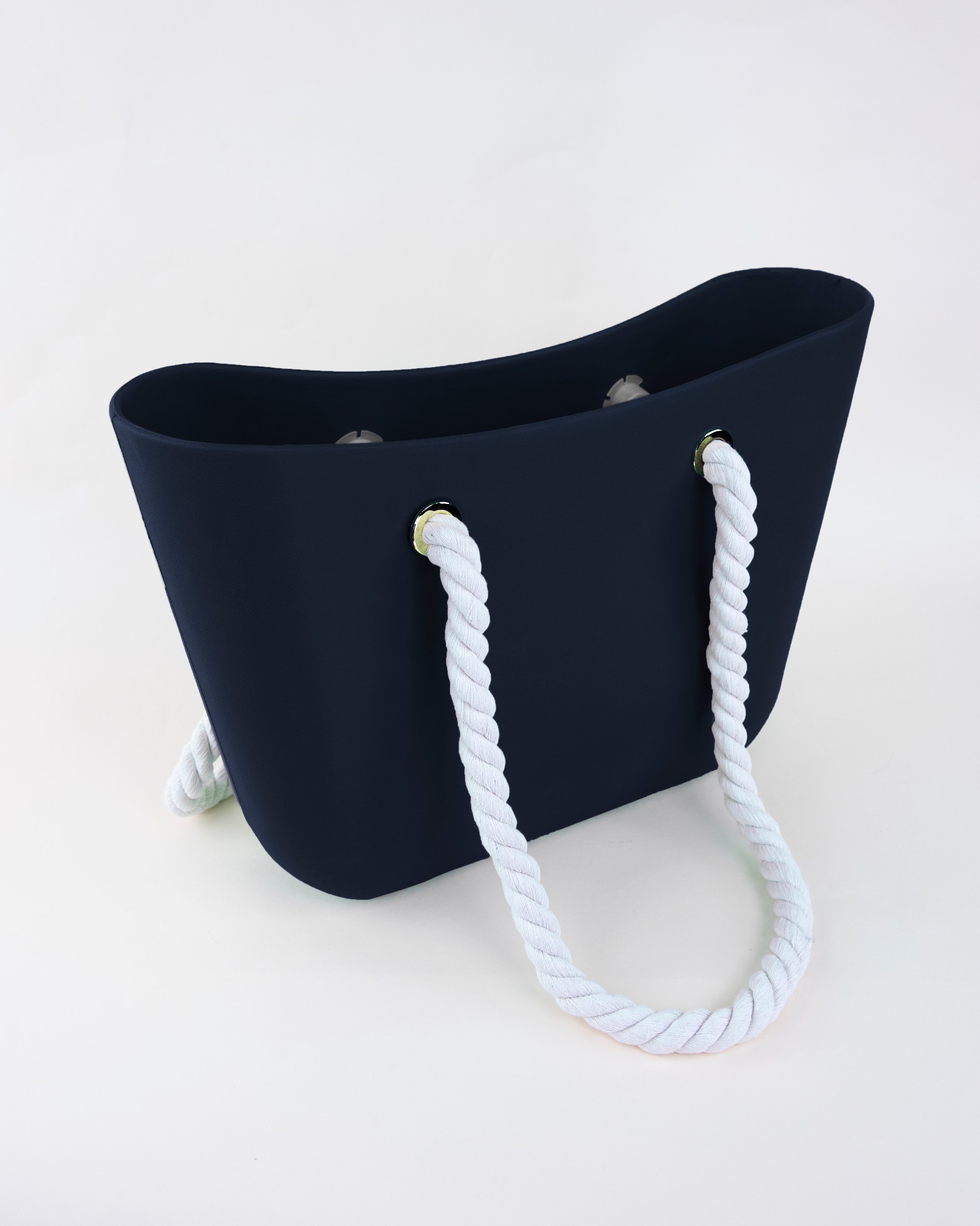 Water & Sandproof Beach EVA Rubber Tote Bag w/ Rope Straps - NAVY (Pack ...
