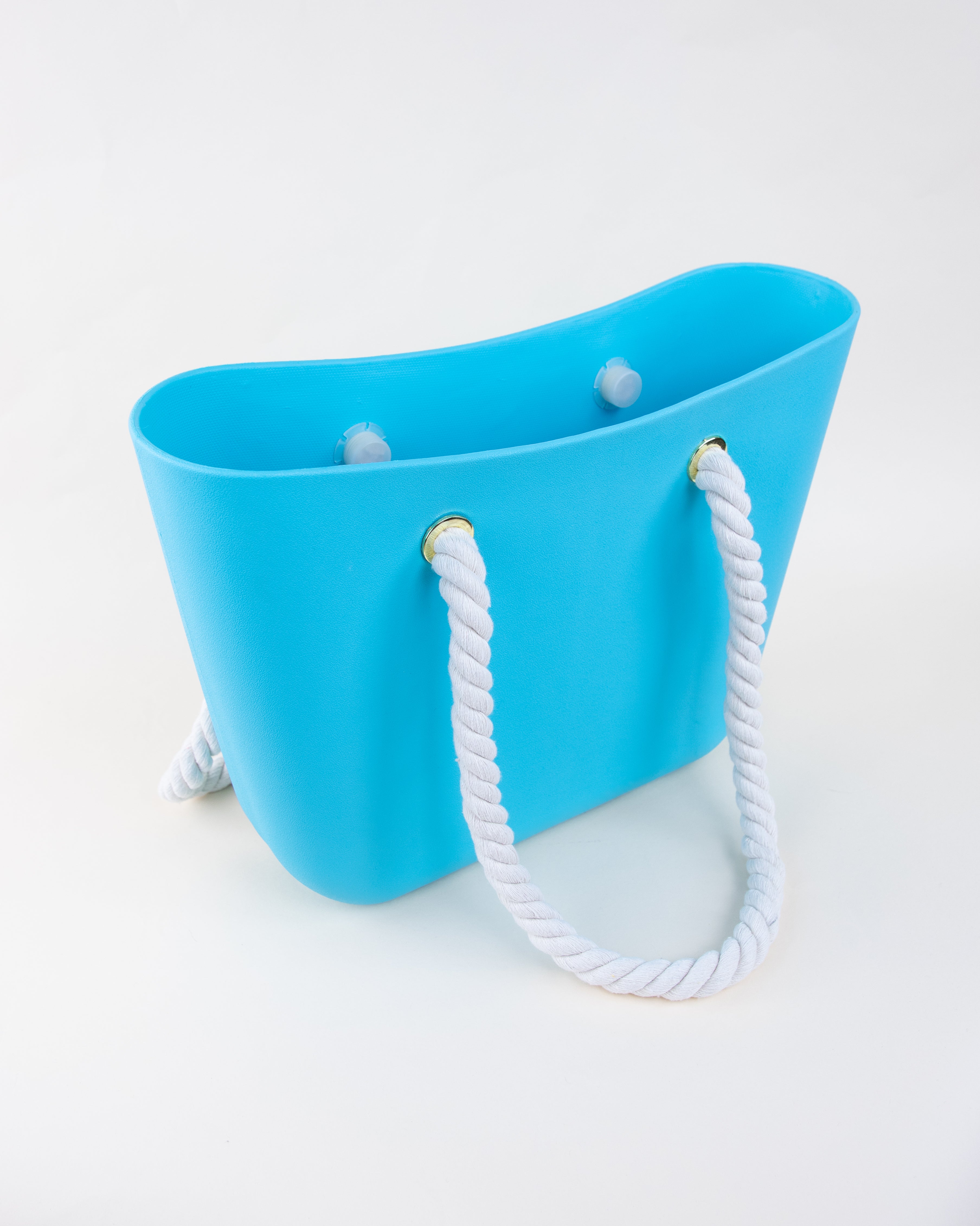 Water & Sandproof Beach EVA Rubber Tote Bag w/ Rope Straps - TURQUOISE ...