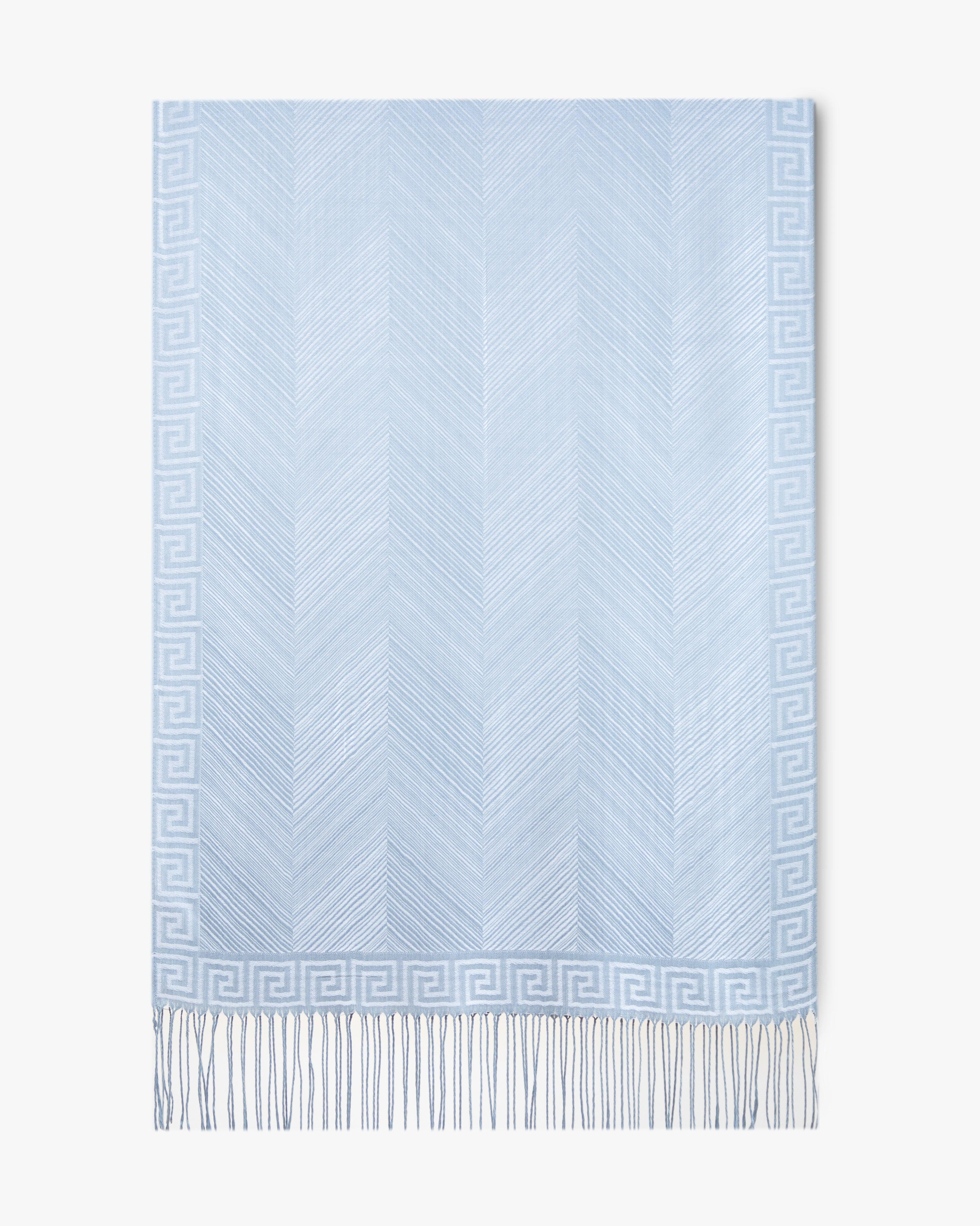 Herringbone Greek Key Border Pashmina - WHITE (Pack of 12) – ORIGINAL USA